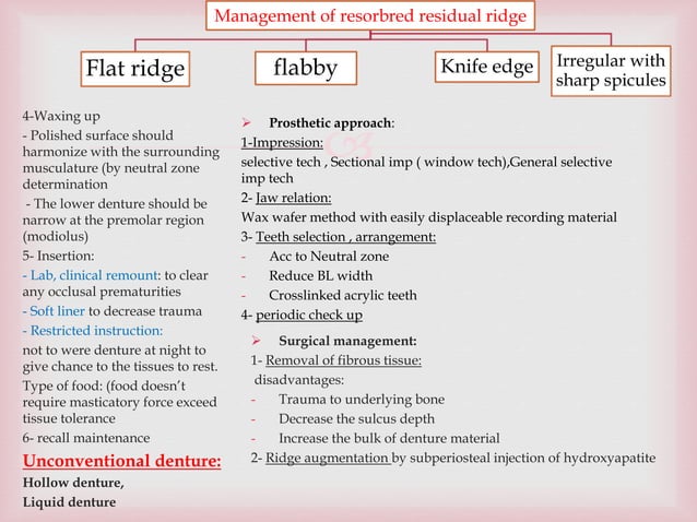 flat ridge management .pptx | Dental Health | Diseases and Conditions