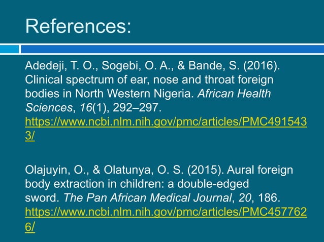 Management of foreign body in ear | PPT