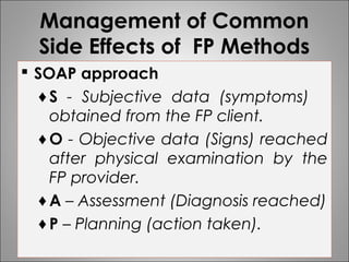 Management of fp side effects2 | PPT