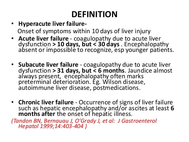 Management of fulminant hepatic failure final