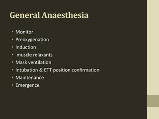 Management of General Anaesthesia | PPTX