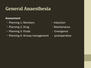 Management of General Anaesthesia | PPTX