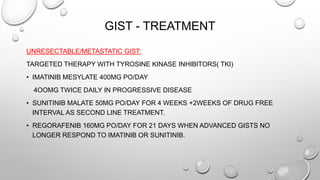 MANAGEMENT OF GIST involving medical and surgical.pptx