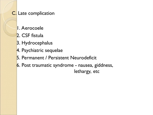 Management of head injury in surgical setting | PPT