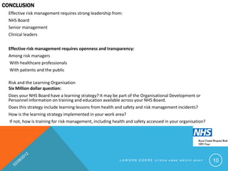 Management Of Health And Safety NHS Royal Bath | PPTX