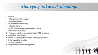 Management of hemmorhagic and non hemmorhagic shock | PPTX