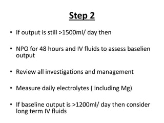 Management of high output stomas | PPTX