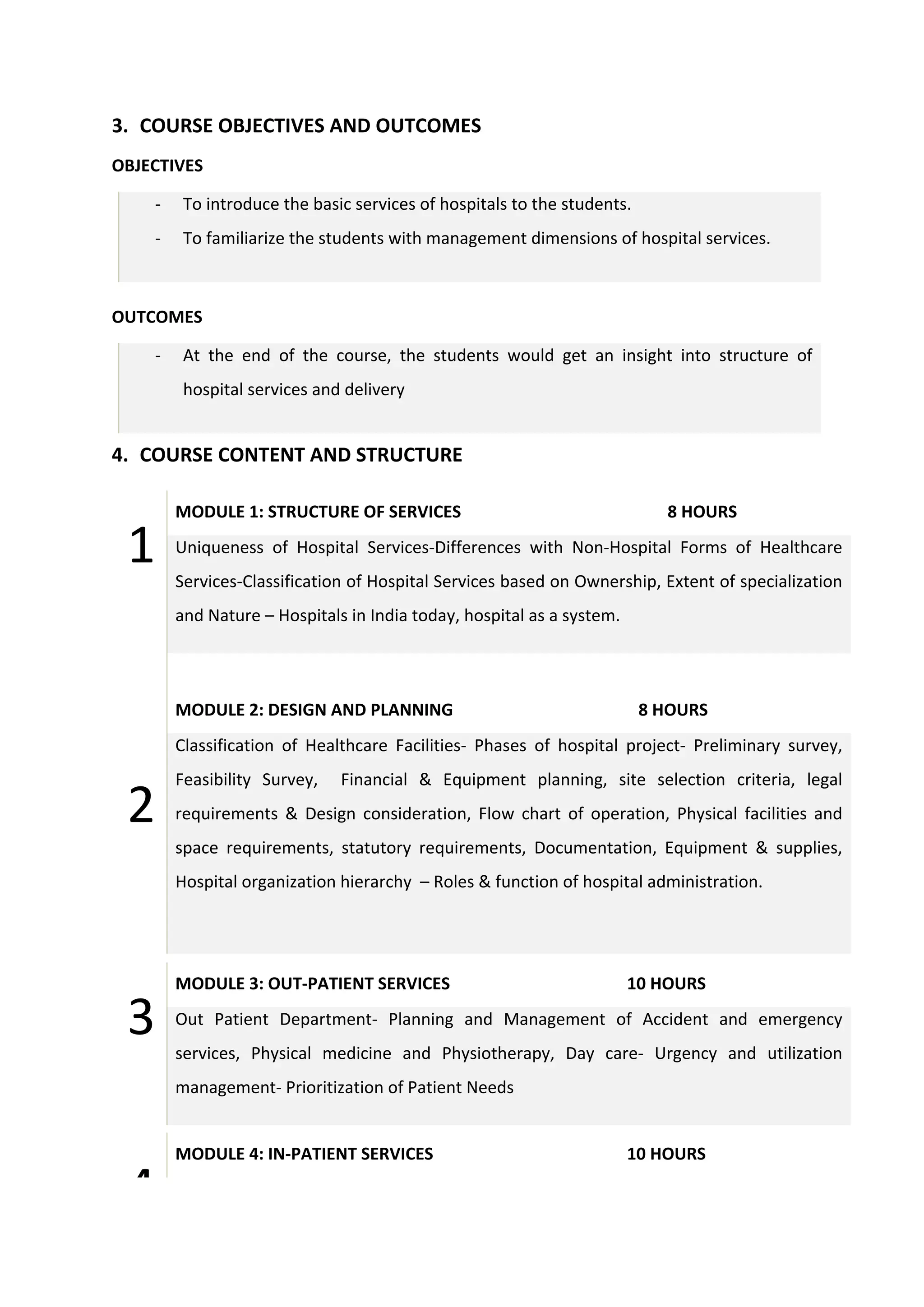 Management of hospital services | PDF