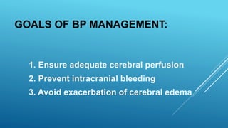Management of HTN in Stroke Patient | PPTX