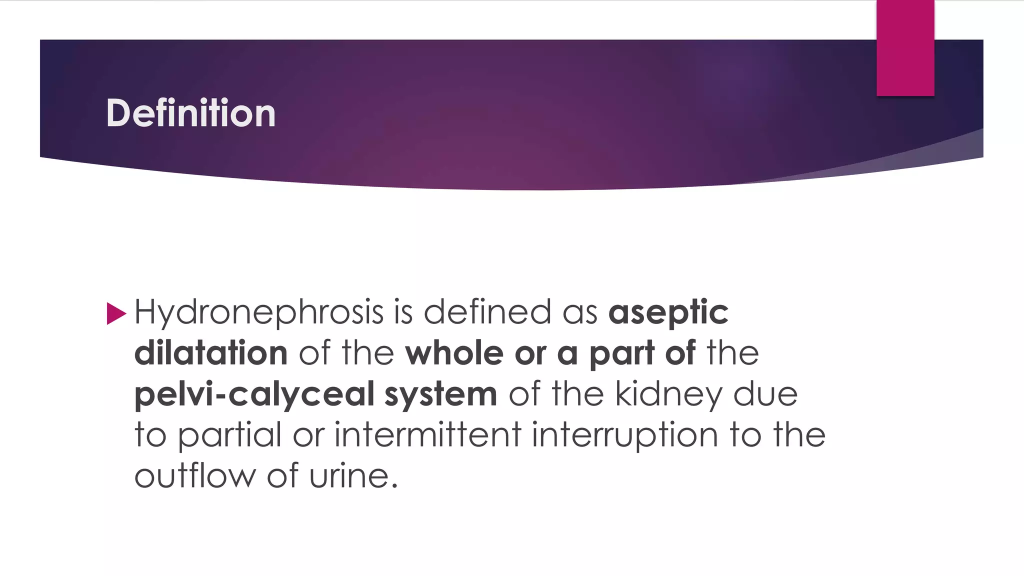 Management of hydronephrosis | PPTX