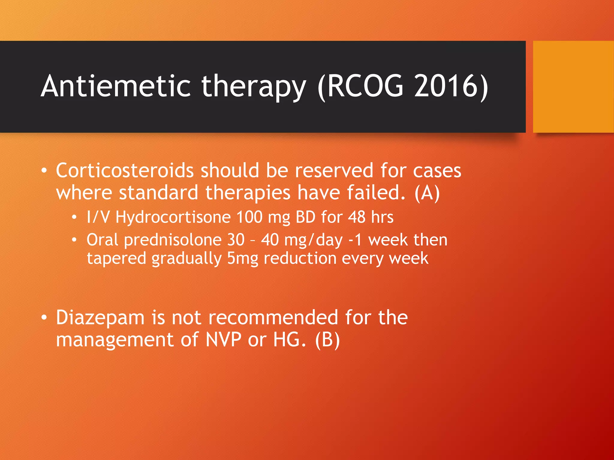 Management of hyperemesis gravidarum rcog 2016 | PPTX