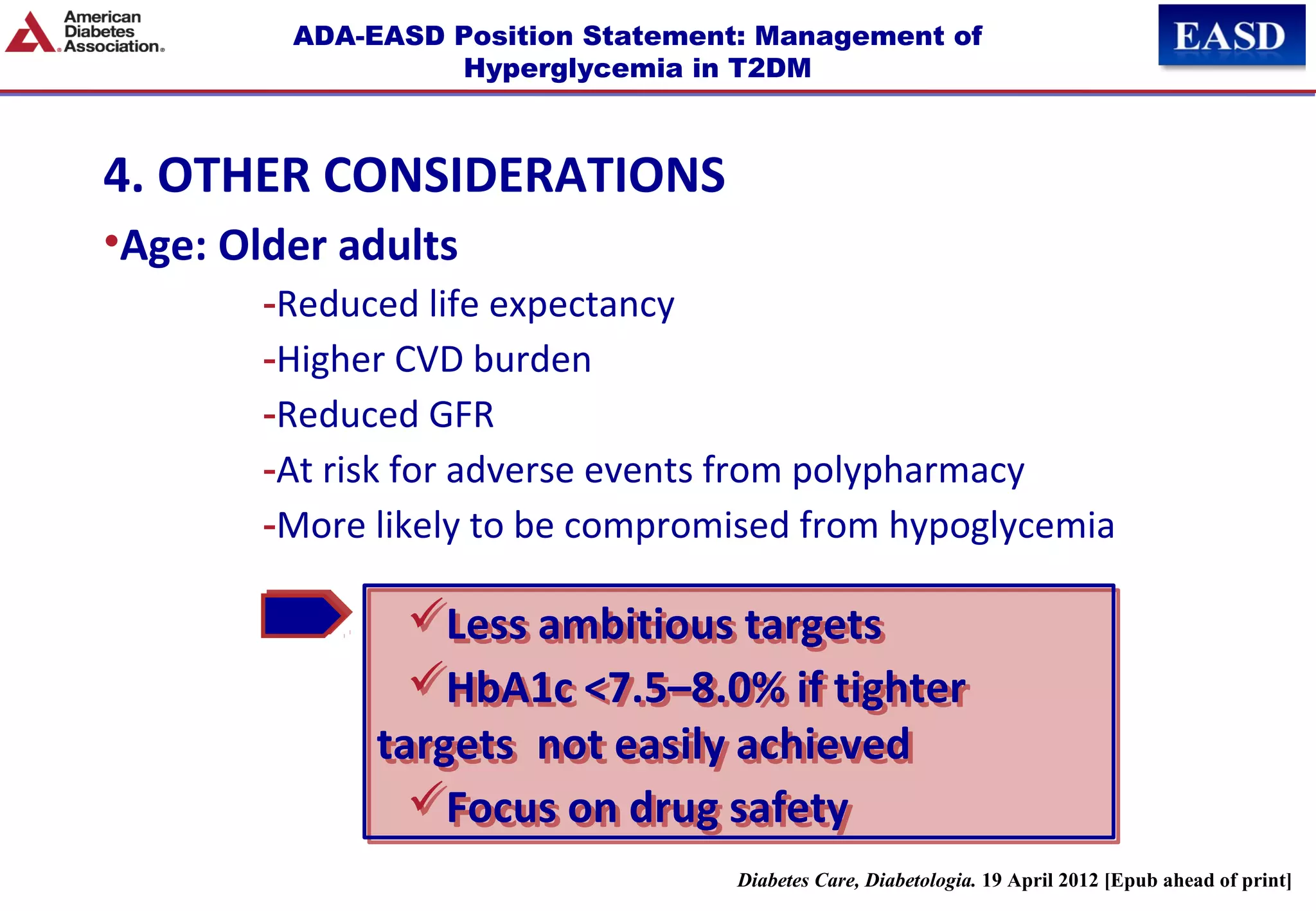 ADA EASD Management of hyperglycemia in type 2 | PPT