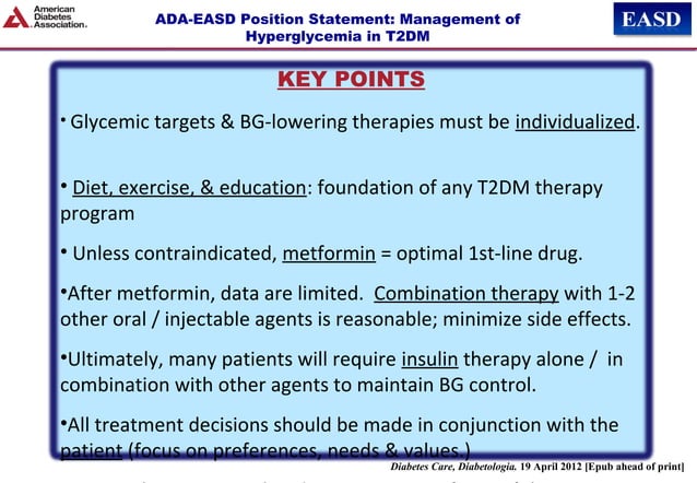ADA EASD Management of hyperglycemia in type 2 | PPT | Diabetes ...