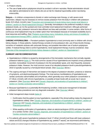 Management of hyperkalemia in children up todate (1) | PDF