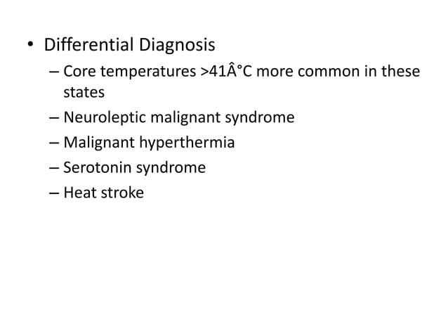 Management of hyperpyrexia | PPTX | Pharmaceutical Drugs | Medical Health