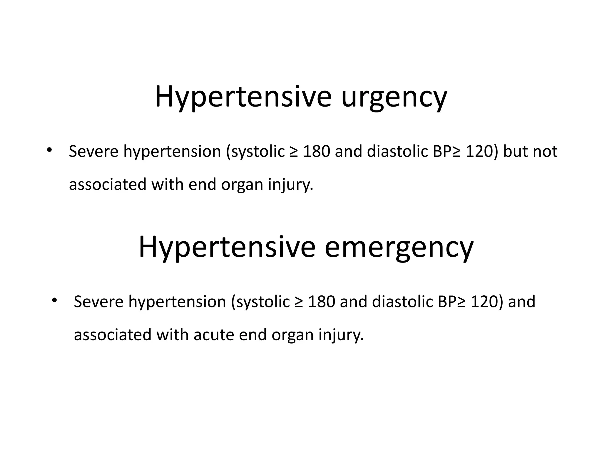 Management of hypertension and hypertensive emergencies | PPTX