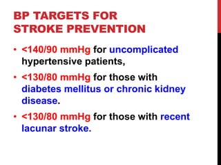 Management of hypertension in acute stroke | PPTX