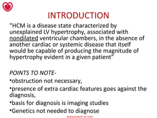 Management of hypertrophic cardiomyopathy | PPT
