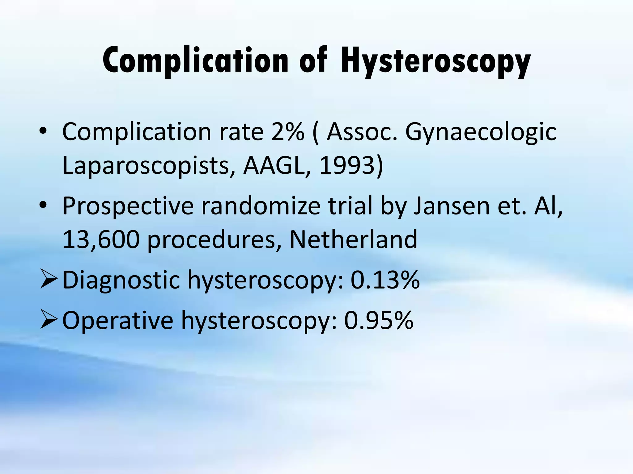 Management of hysteroscopic complication | PPT