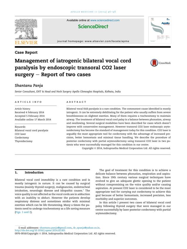 Management of iatrogenic bilateral vocal cord | PDF