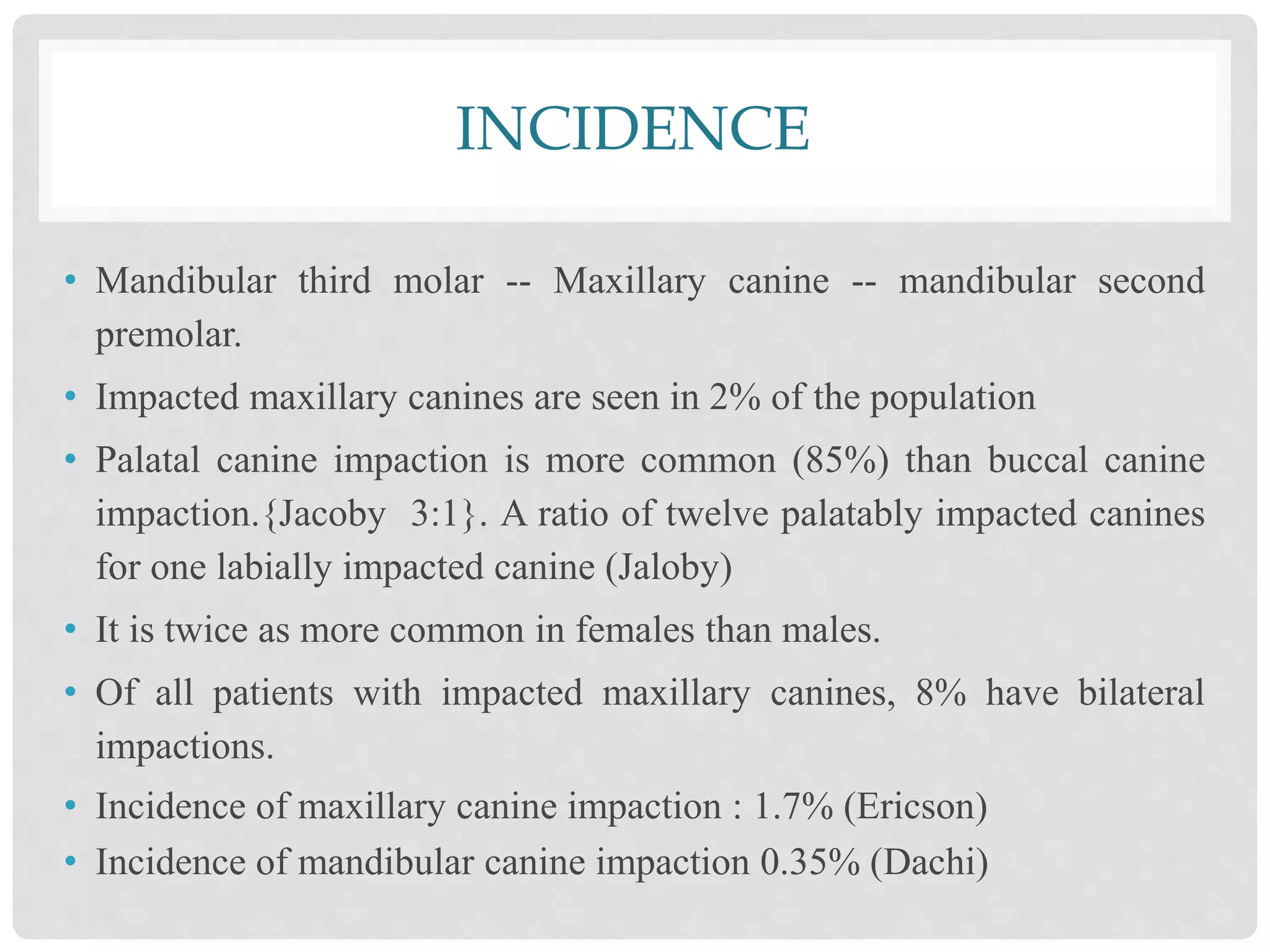 Management of impacted canines | PPTX