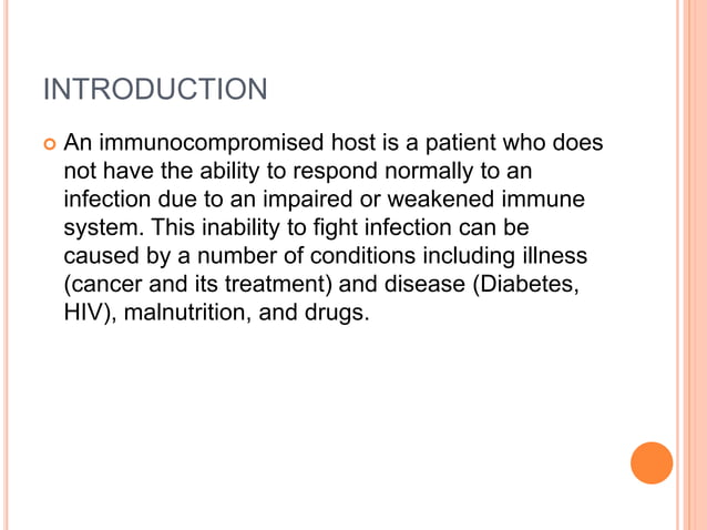 Management of infections in immunocompromised patients | PPTX ...