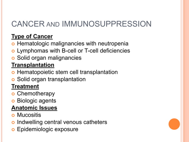 Management of infections in immunocompromised patients | PPTX ...