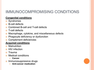 Management of infections in immunocompromised patients | PPT
