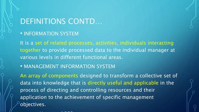 Management of information and evaluation system | PPTX