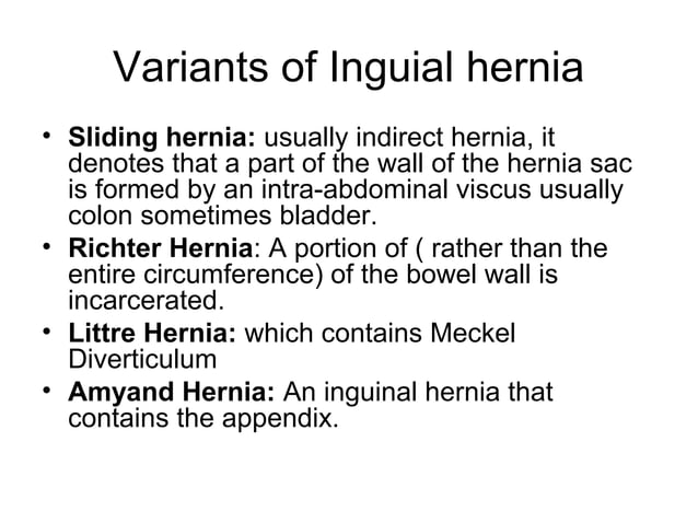 Inguinal Hernia Lecture Types Symptoms Treatment