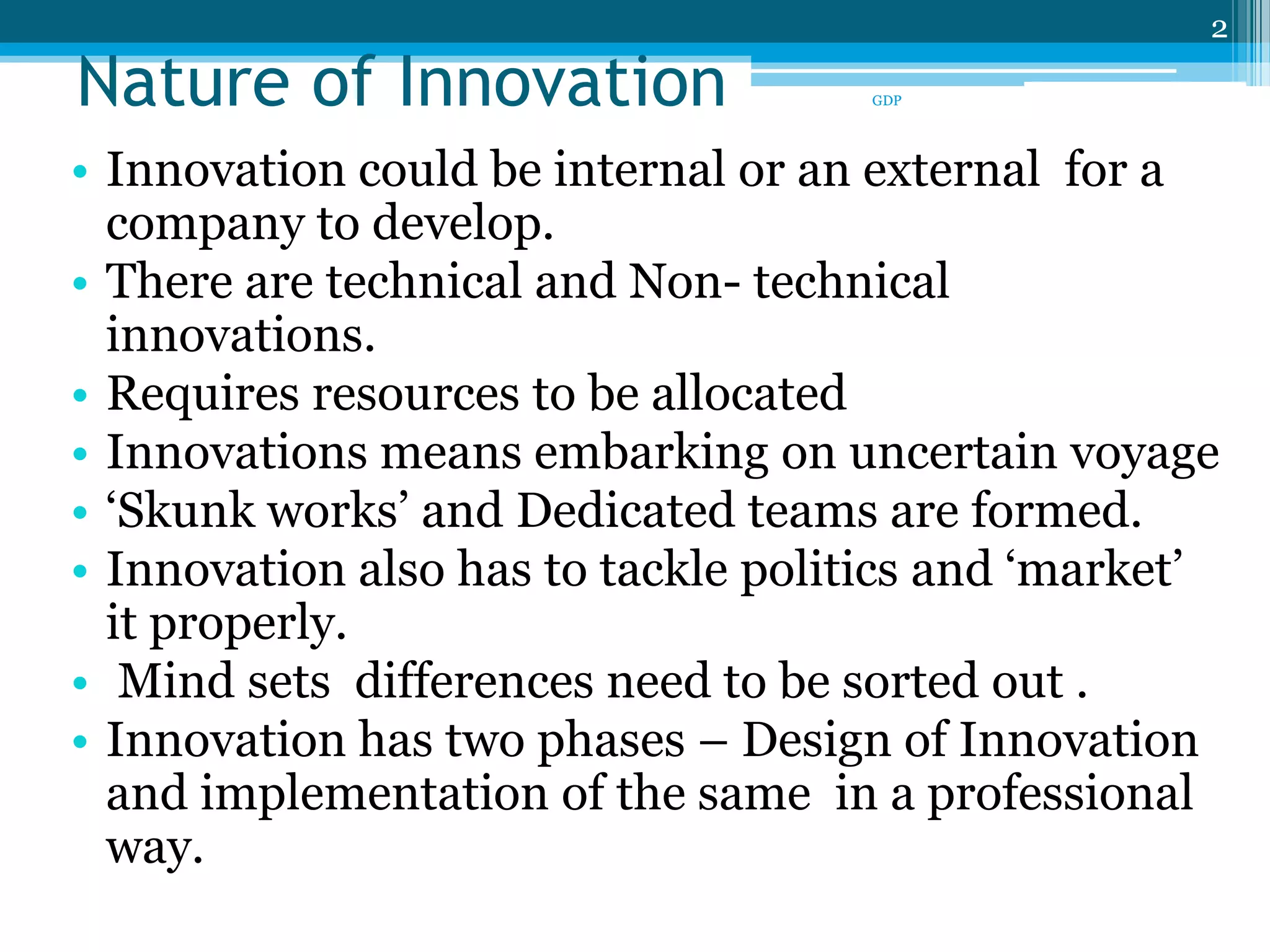 Management of Innovation | PPTX