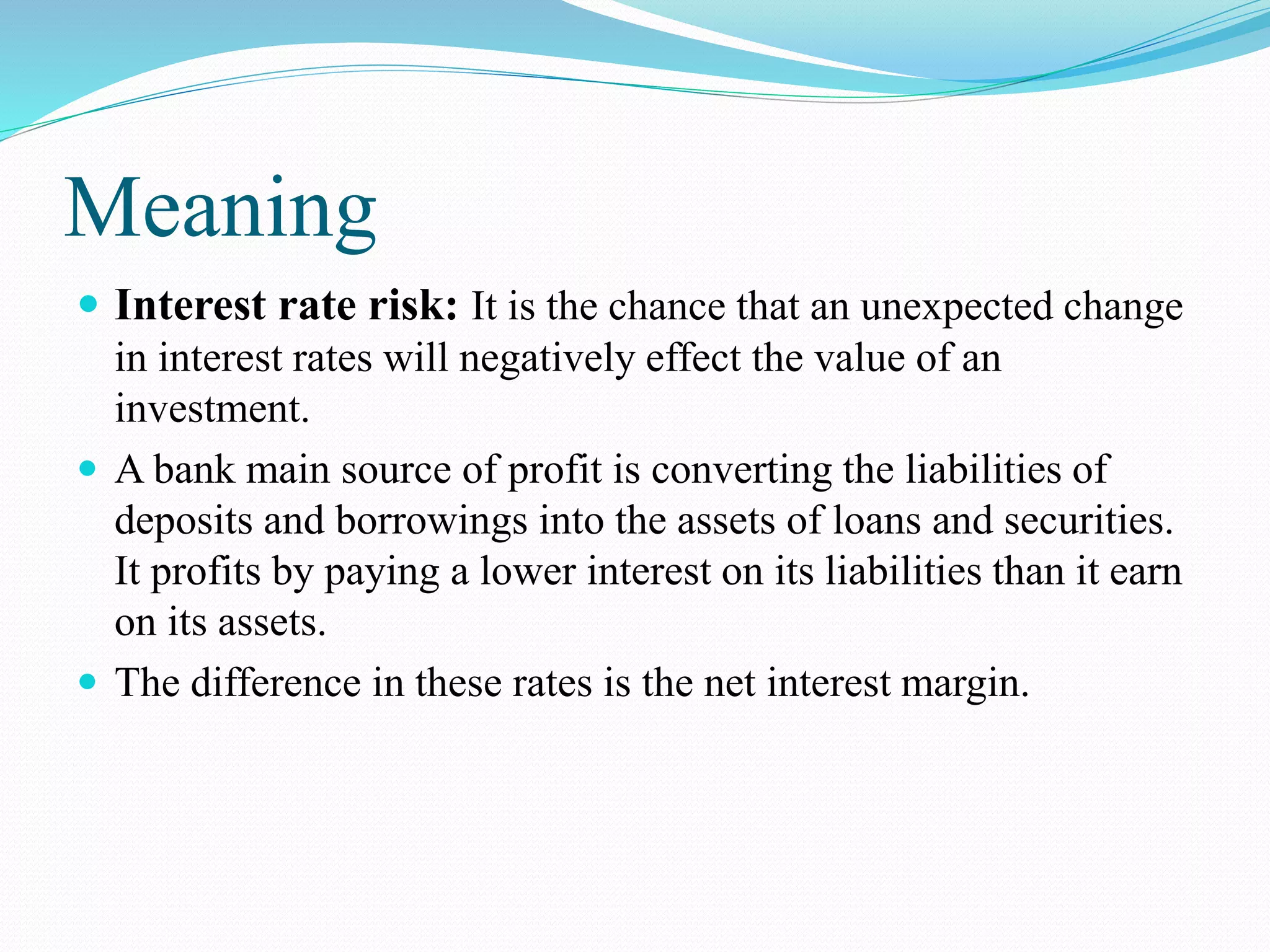 Management of interest rate risk | PPTX