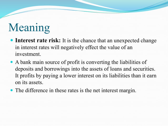 Management of interest rate risk | PPTX
