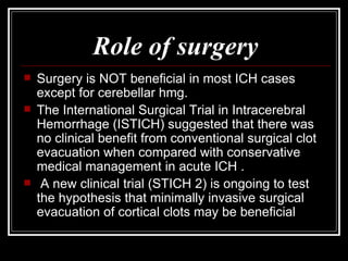 Management Of Intracranial Hemorrhages | PPT