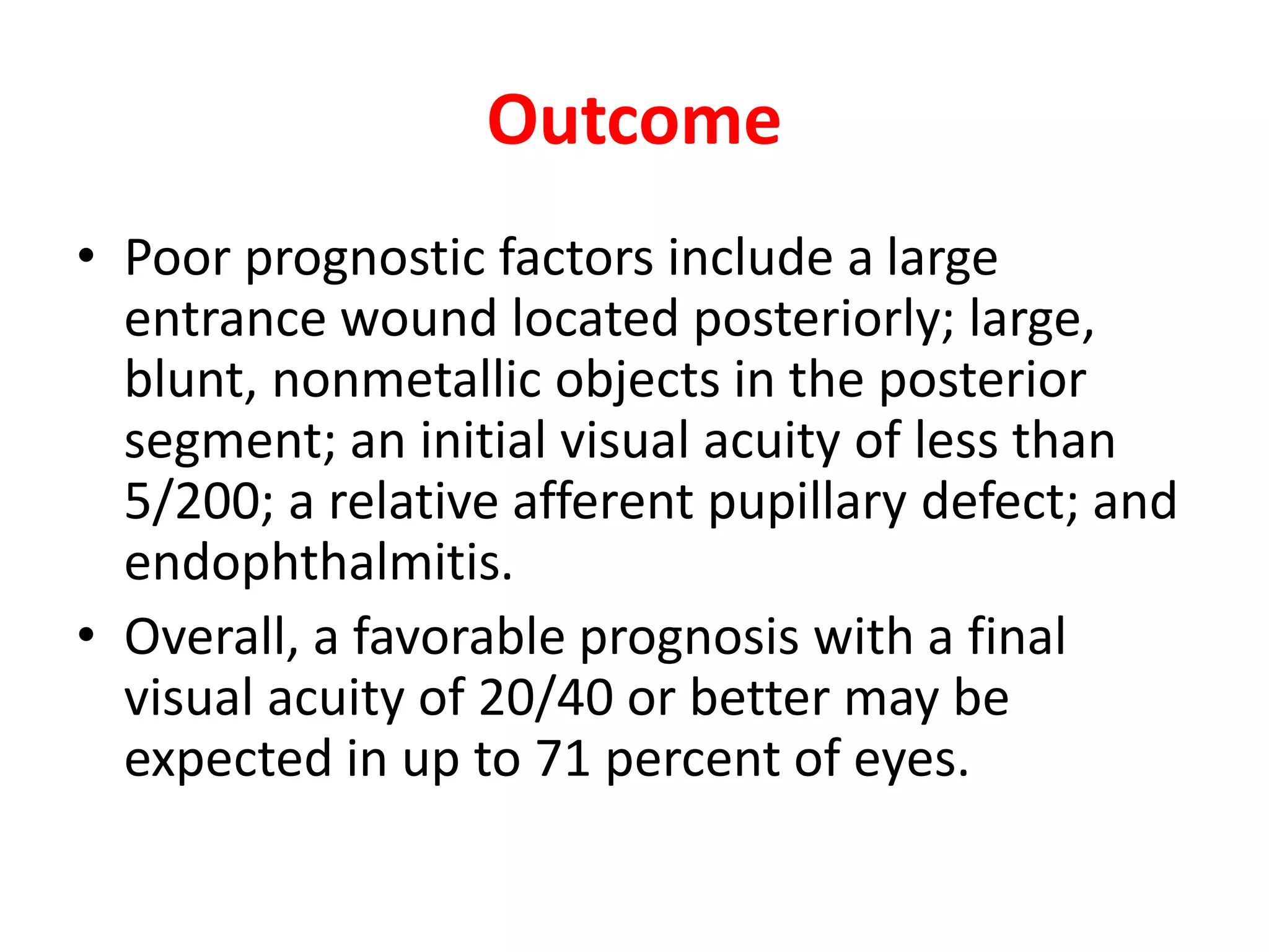 Management of intra ocular foreign body | PPTX