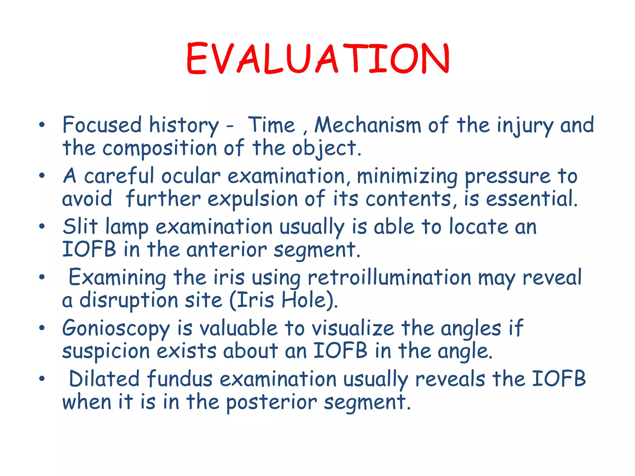 Management of intra ocular foreign body | PPTX
