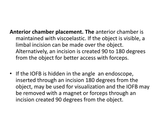 Management of intra ocular foreign body | PPTX