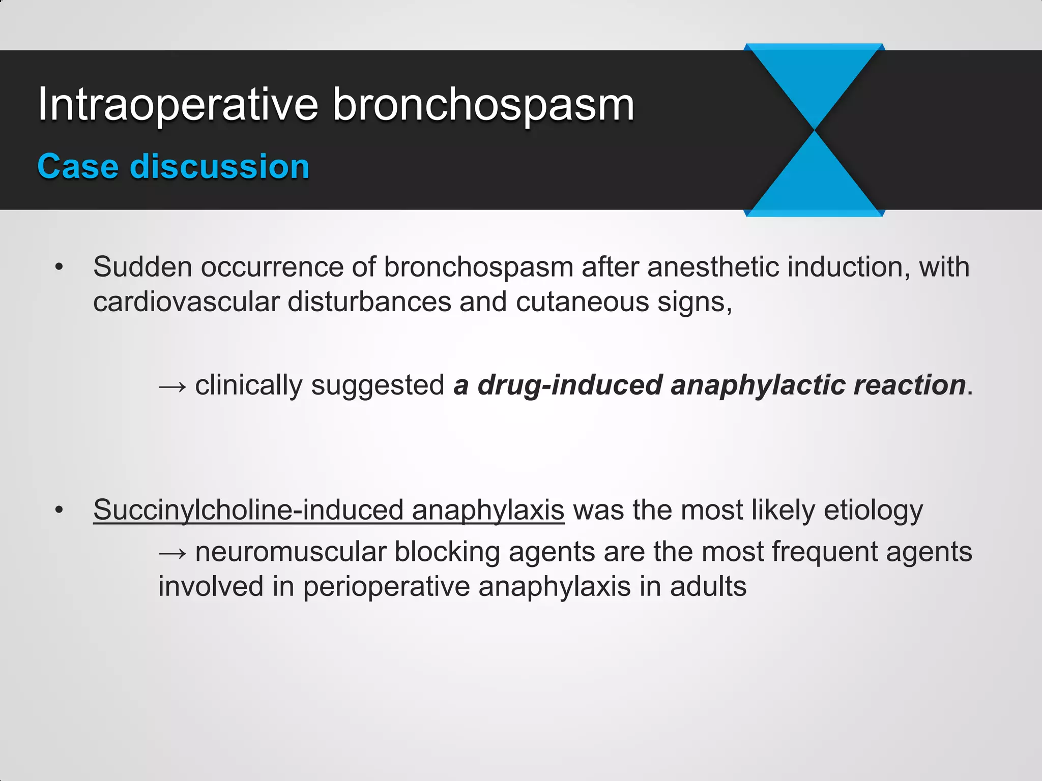 Management of intraoperative bronchospasm | PDF