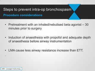 Management of intraoperative bronchospasm | PDF