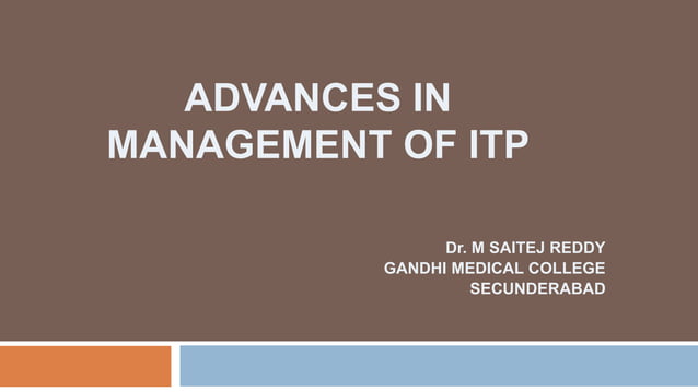 Management of itp | PPTX