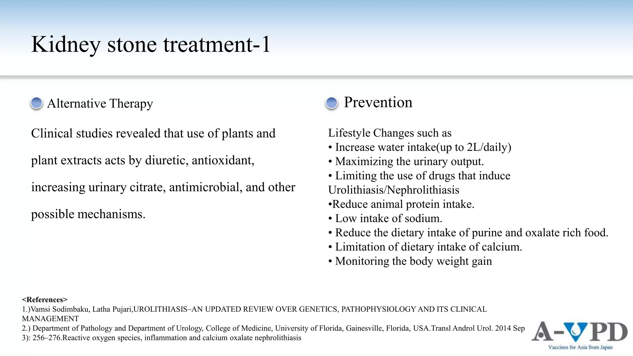 Management of kidney stones and JIN product information | PPTX