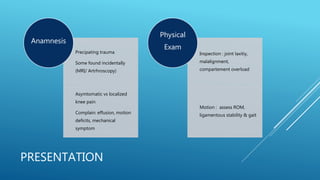 Management of knee cartilage defect & meniscus tear | PPTX
