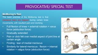 Management of knee cartilage defect & meniscus tear | PPTX