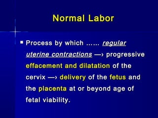 Management of Labor- 1st ,2nd and 3rd stages | PPT