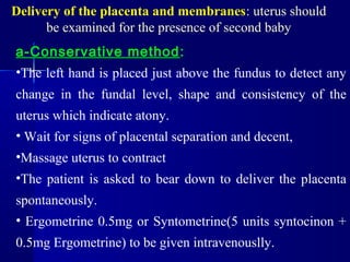Management of Labor- 1st ,2nd and 3rd stages | PPT