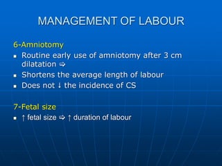 Management of Normal Term Labour - UG OBGYN | PDF