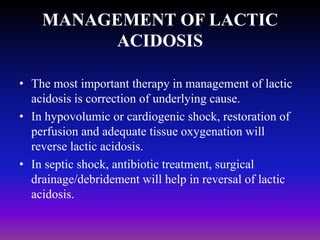 Management of lactic acidosis | PPT