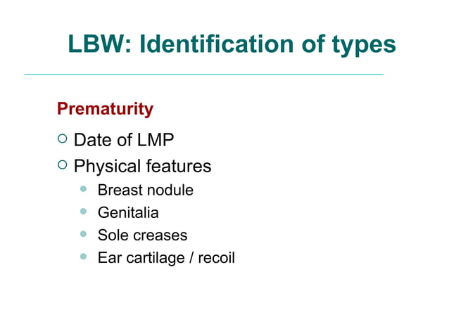 Management of lbw low birthweight babies | PPT