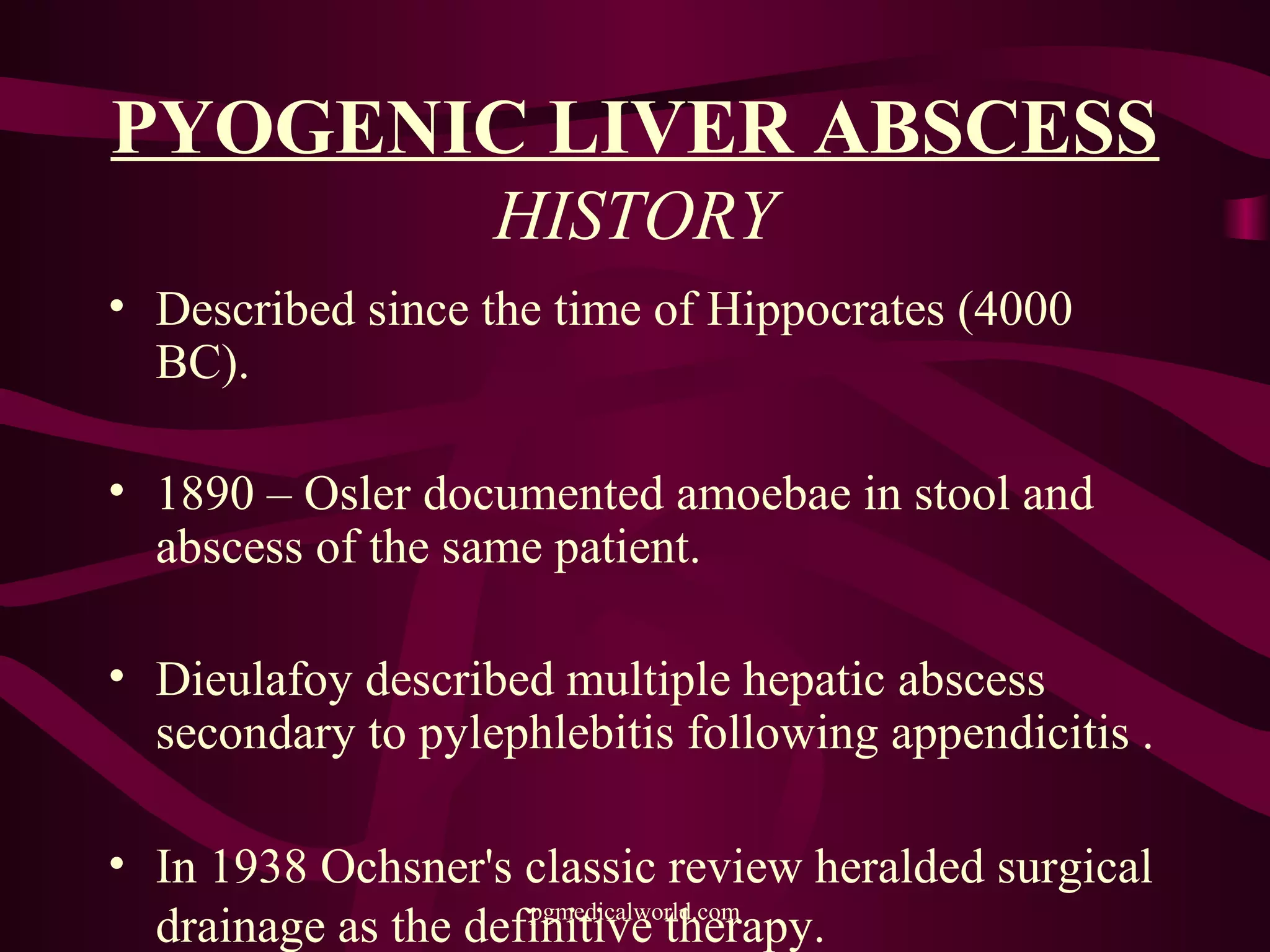 Management of liver abscess | PPT