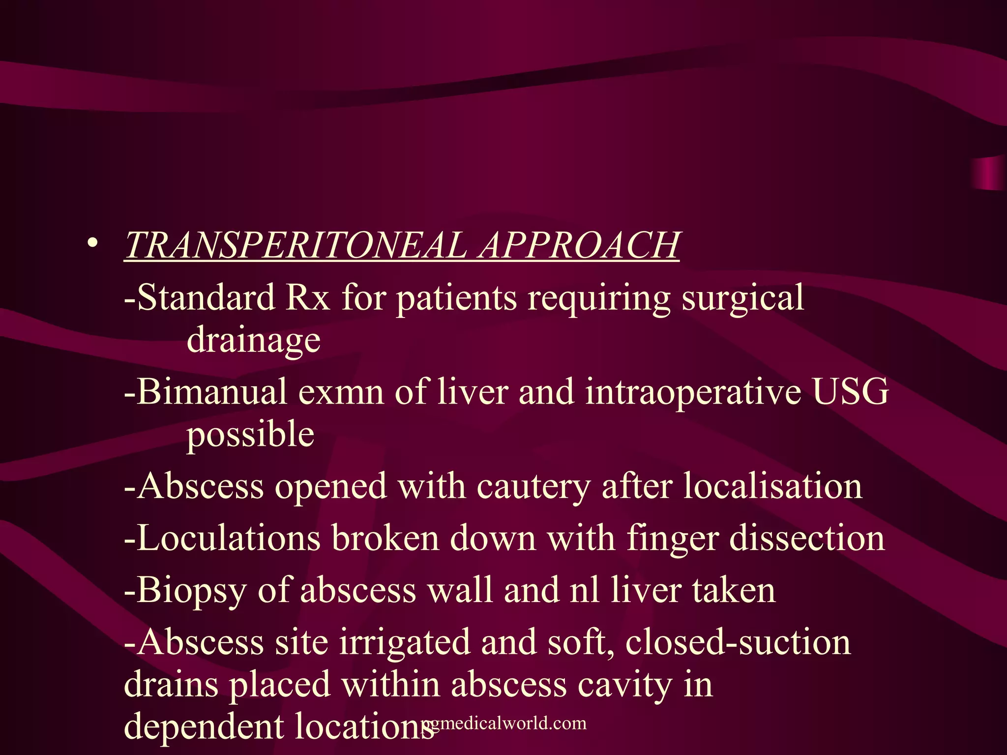 Management of liver abscess | PPT